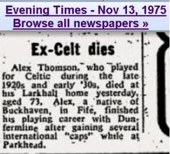 Celtic Player of the Day – Alec Thomson aka “Eckie Tamson”