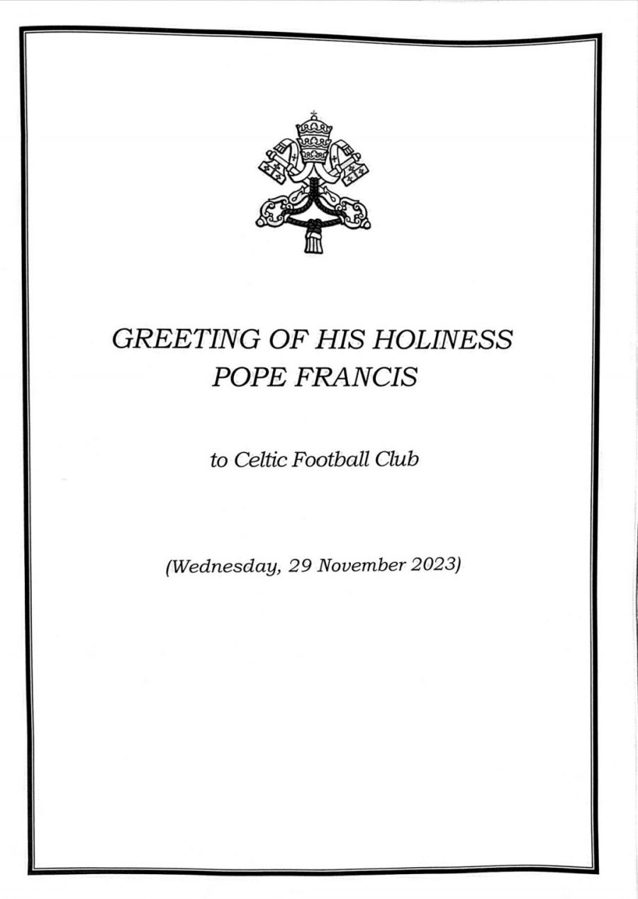 Vatican latest – Pope Francis welcomes Celtic Football Club