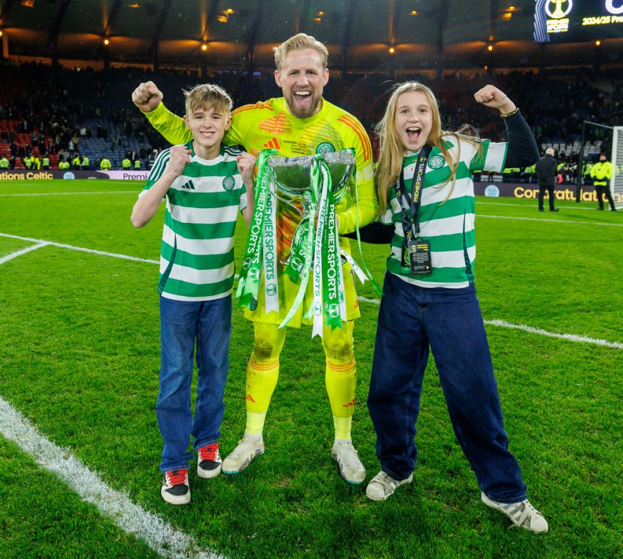 Celtic stars celebrating 119 and Premier Sports Cup win over the Rangers