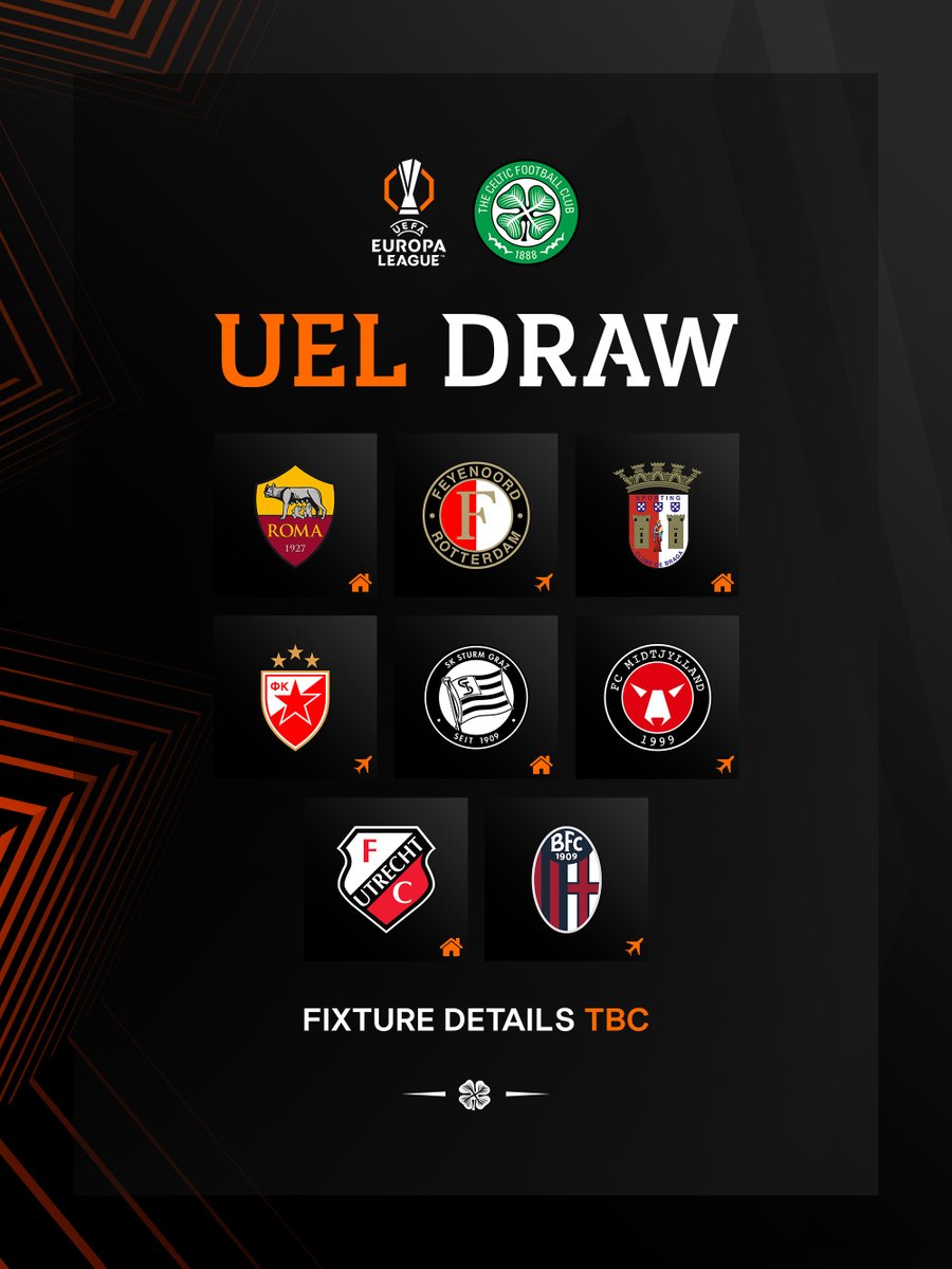 Celtic play Roma, Feyenoord, Braga, Red Star Belgrade, Sturm Graz ...